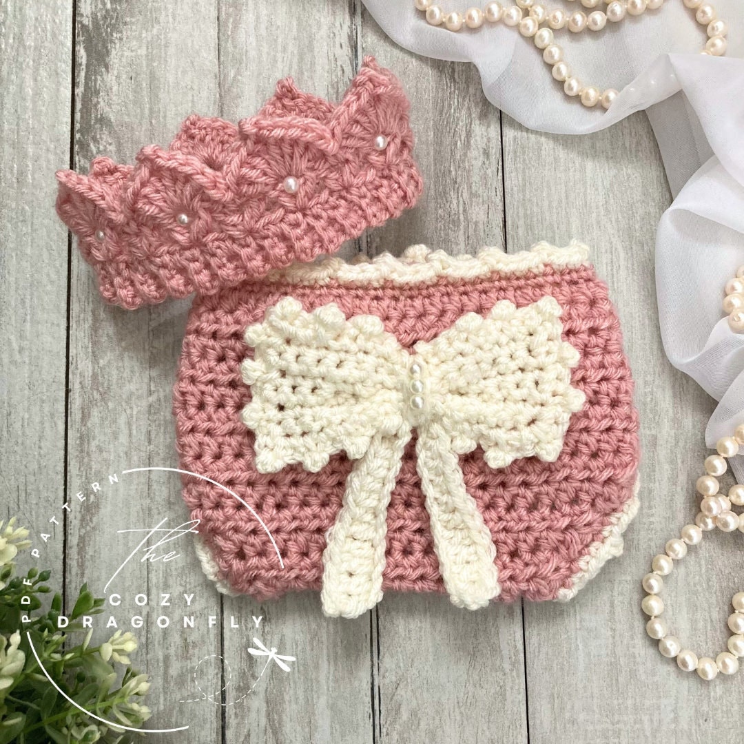 CROCHET PATTERN Baby Princess Outfit, Crochet Crown, Pattern Sizes 0-12 ...