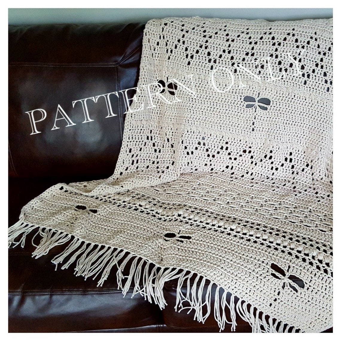 CROCHET PATTERN the Cozy Dragonfly Throw, Dragonfly Blanket, Crochet ...