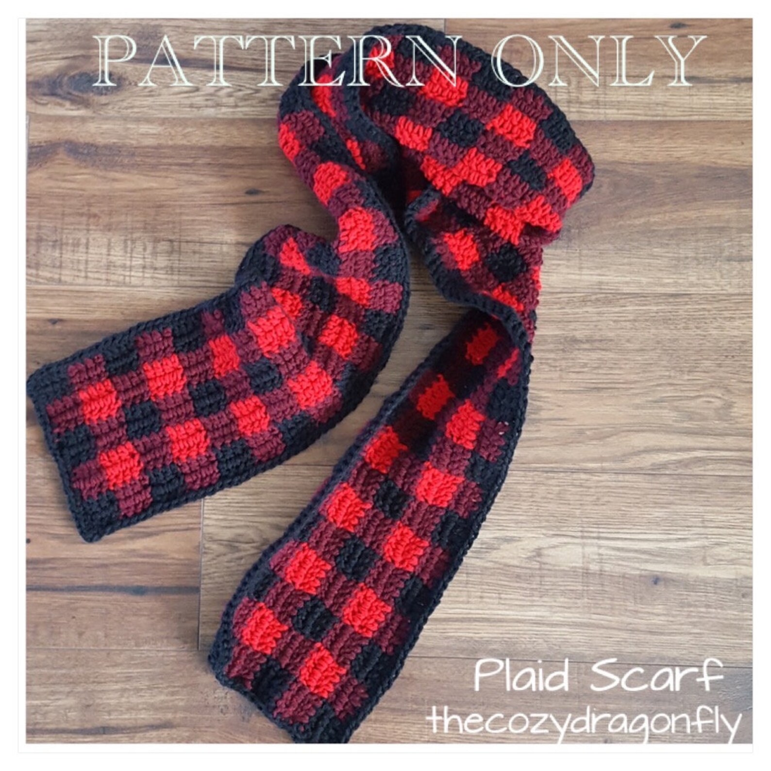 CROCHET PATTERN / Plaid Scarf / Crochet Scarf Pattern / - Etsy