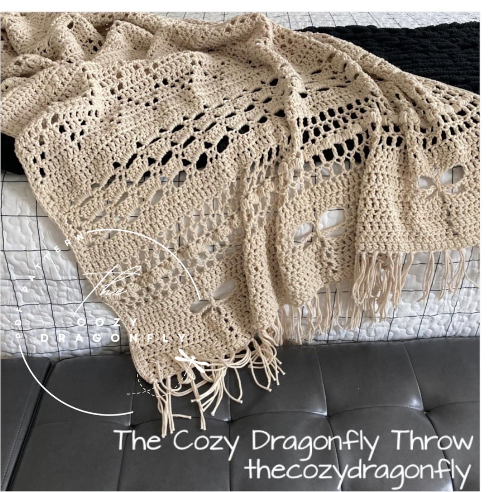 CROCHET PATTERN the Cozy Dragonfly Throw, Dragonfly Blanket, Crochet ...
