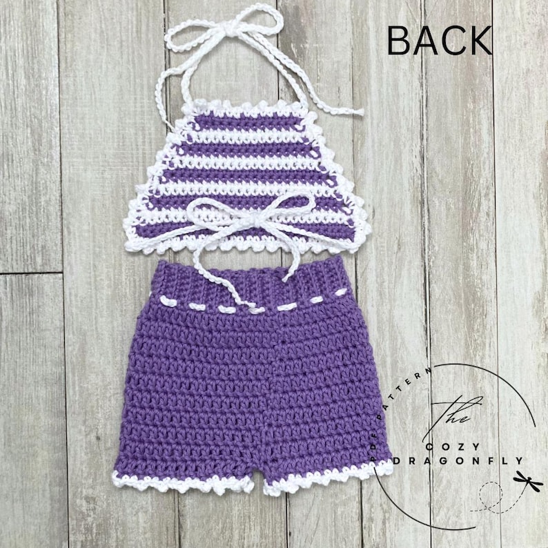 CROCHET PATTERN Baby Summer Set, Baby Swimsuit, Halter Top, Baby Shorts ...