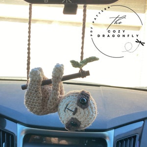 CROCHET PATTERN Hanging Sloth, Crochet Mini Sloth Pattern, Crochet Car ...