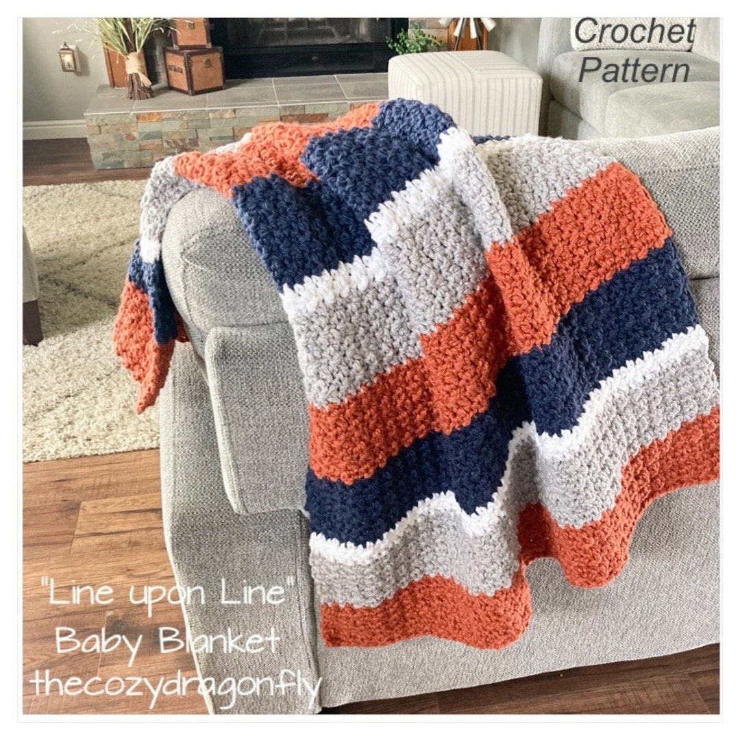 CROCHET PATTERN / Line Upon Line Baby Blanket / Crochet - Etsy