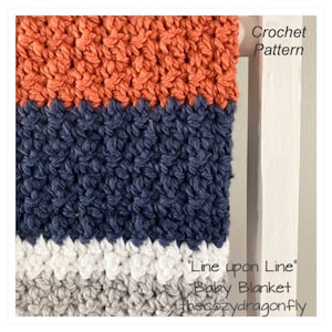 CROCHET PATTERN Line Upon Line Baby Blanket, Crochet Blanket Pattern ...