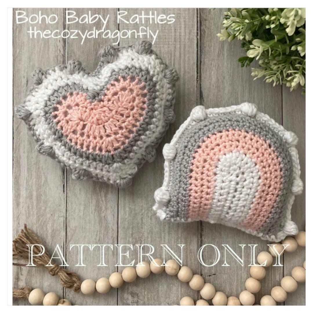 CROCHET PATTERN / Boho Rainbow and Heart Rattle / Crochet - Etsy