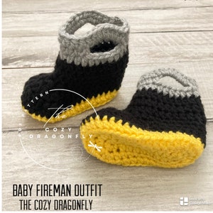 CROCHET PATTERN Baby Fireman Outfit, 0-12 Months Pattern Sizes, Baby ...