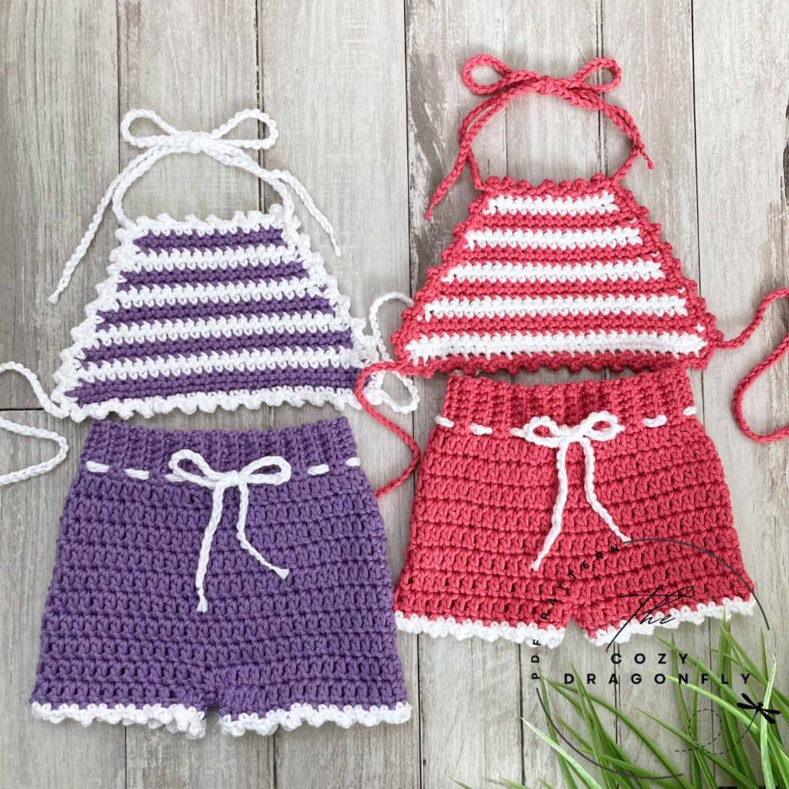 CROCHET PATTERN Baby Summer Set, Baby Swimsuit, Halter Top, Baby Shorts ...