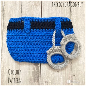 CROCHET PATTERN Baby Police Outfit, 0-12 Months, Photo Prop, Baby Diaper Cover, Baby Cop, Police ...