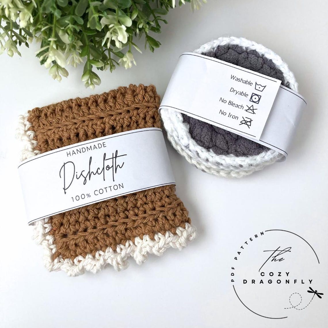 Printable Dishcloth Label, Washcloth Label, Handmade Crochet Tag, Knit ...