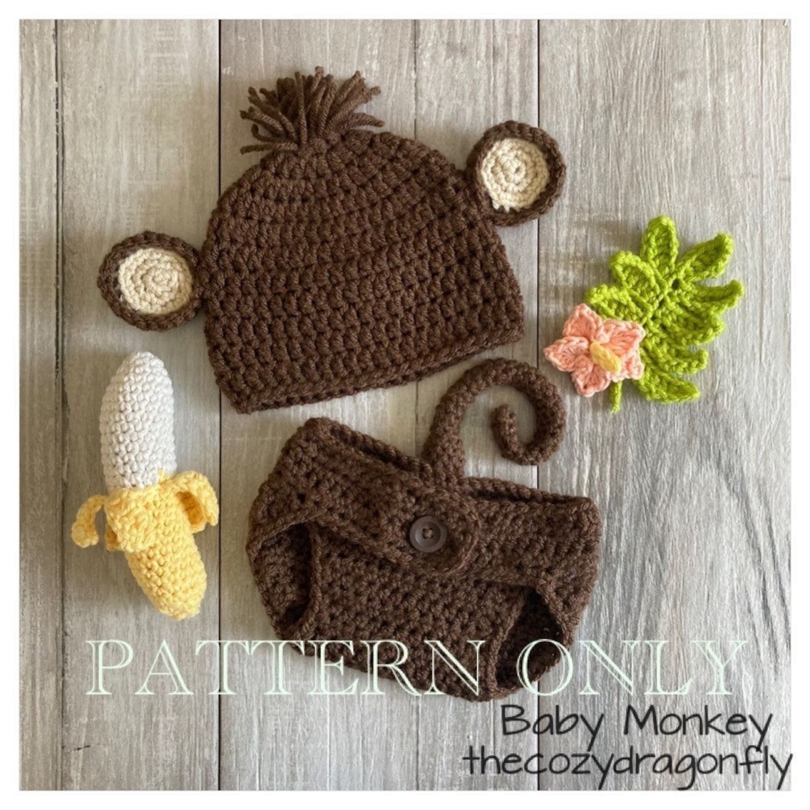 CROCHET PATTERN / Baby Monkey Outfit / Pattern Size 0-12 - Etsy