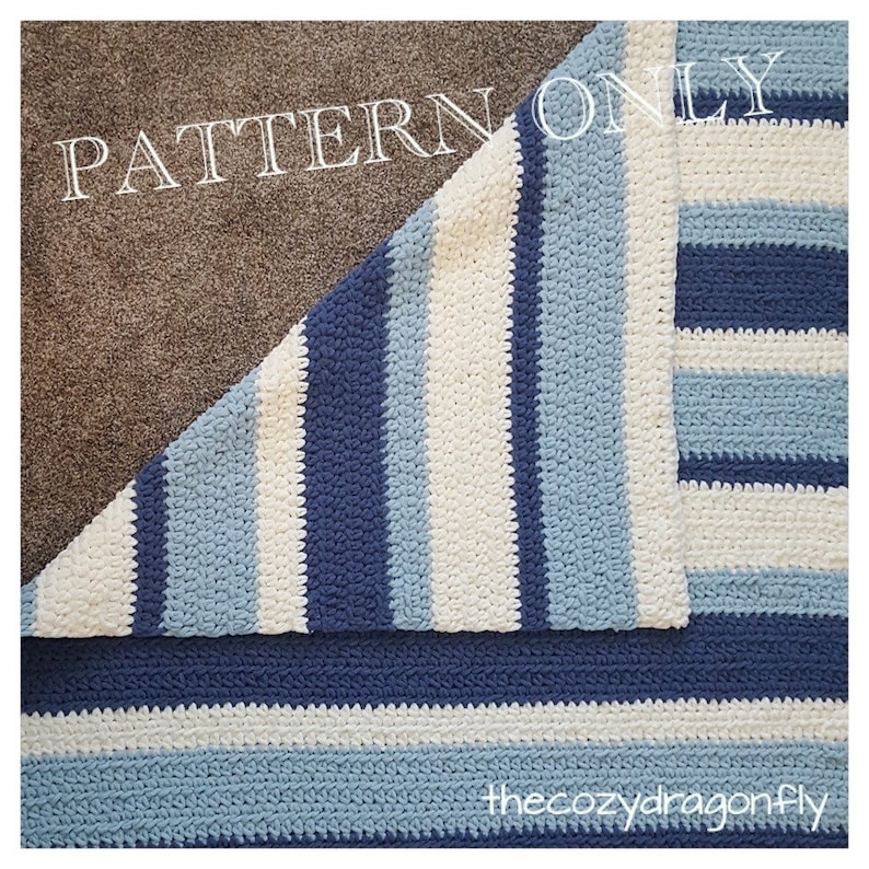 CROCHET PATTERN Winter Stripe Throw Crochet Throw Pattern - Etsy