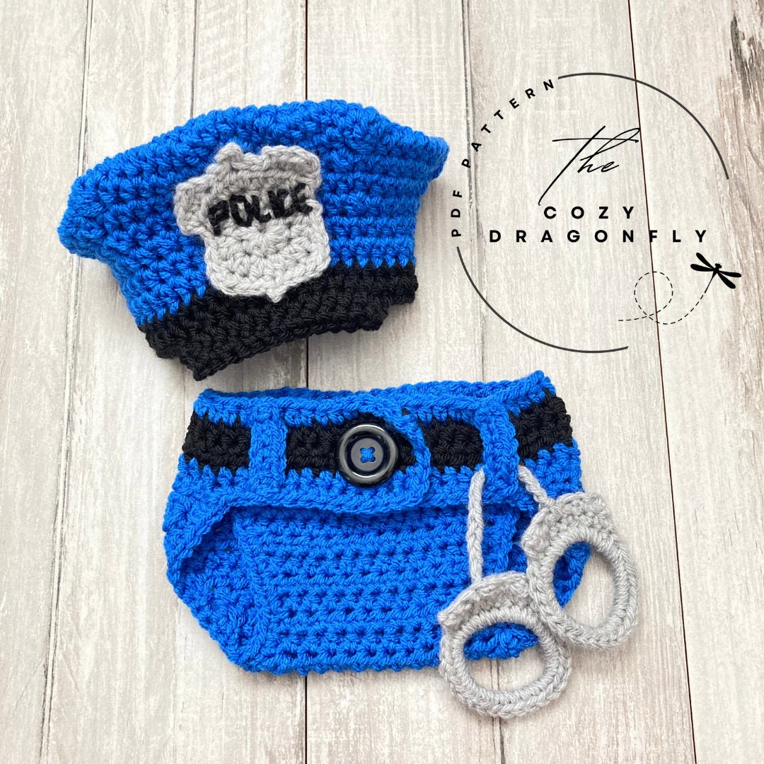 CROCHET PATTERN Baby Police Outfit, 0-12 Months, Photo Prop, Baby ...