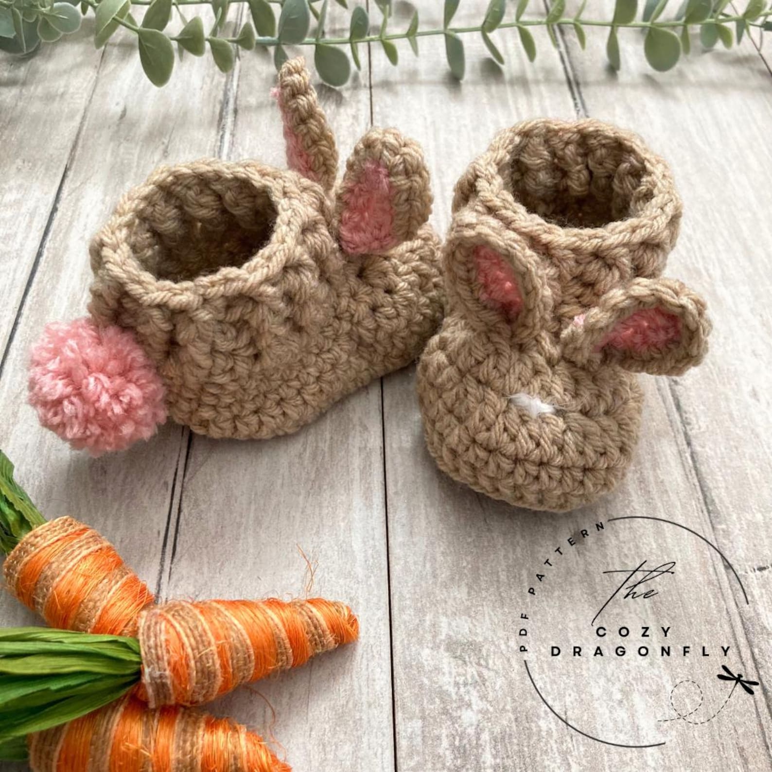 CROCHET PATTERN Baby Bunny Booties, Bunny Slippers, Sizes 0-9 Months ...