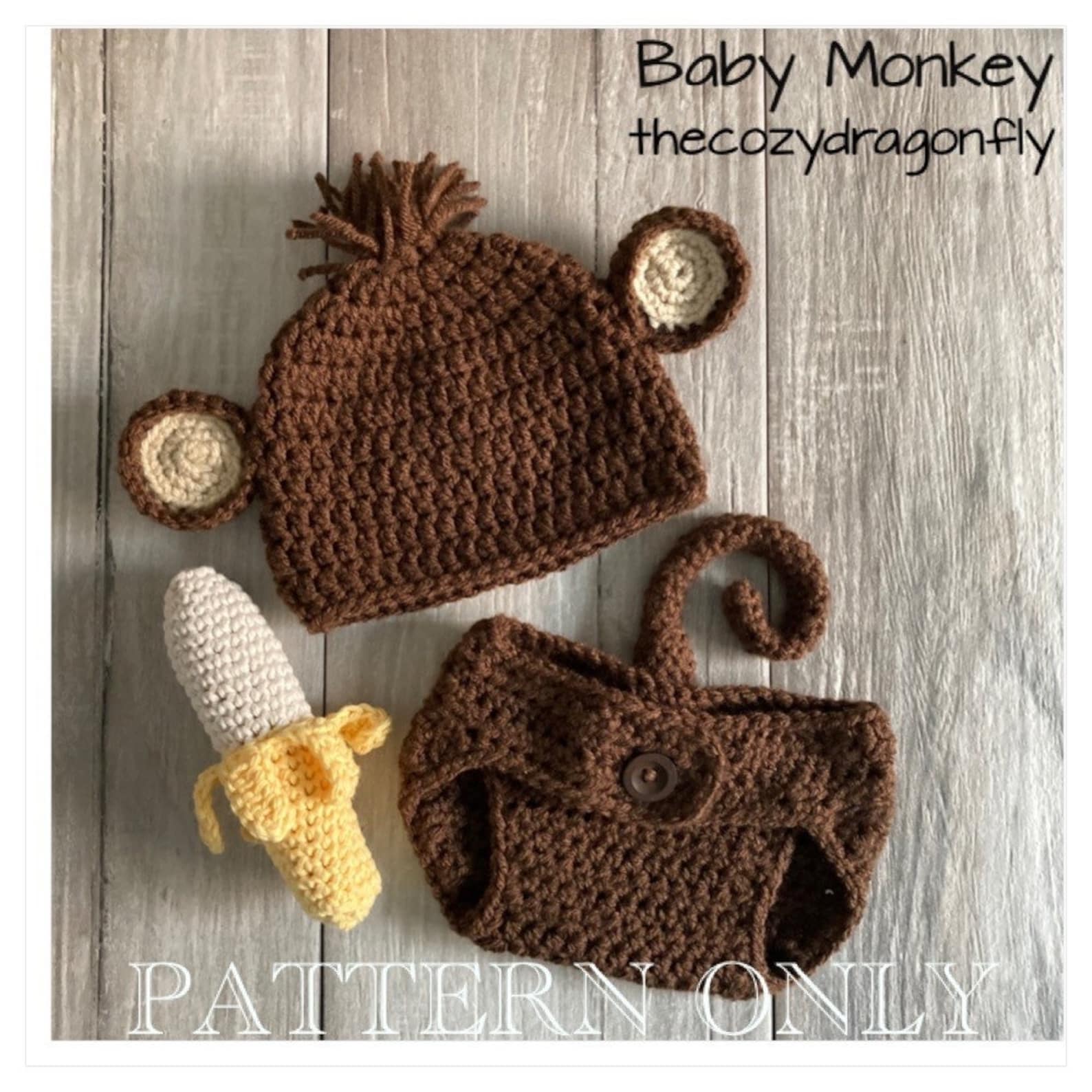 CROCHET PATTERN / Baby Monkey Outfit / Pattern Size 0-12 - Etsy