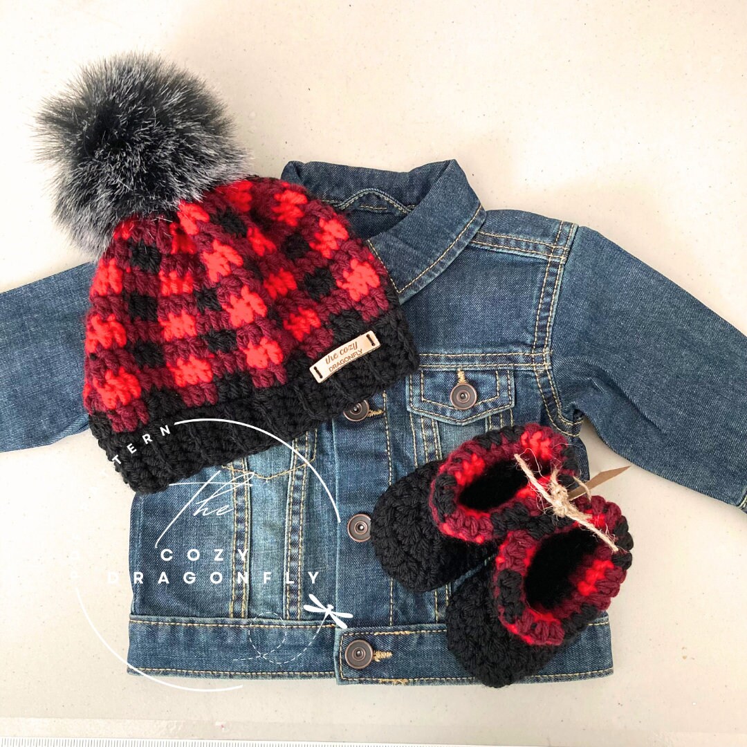 CROCHET PATTERN Baby Plaid Set, Baby Lumberjack, Crochet Baby Plaid ...