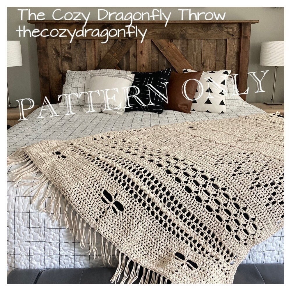 CROCHET PATTERN the Cozy Dragonfly Throw Crochet Throw - Etsy