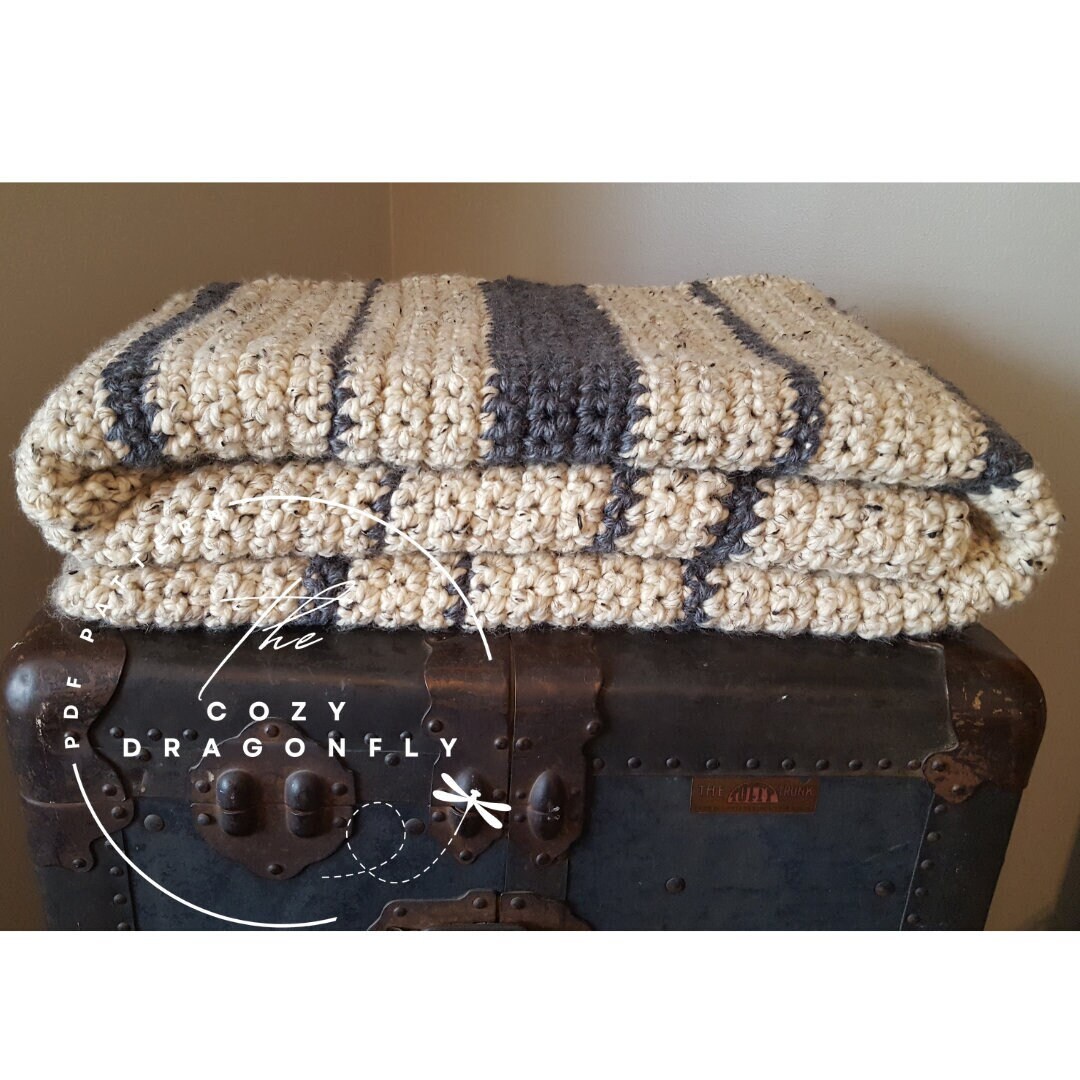 CROCHET PATTERN Country Jumbo Throw, Crochet Throw Pattern, Crochet ...