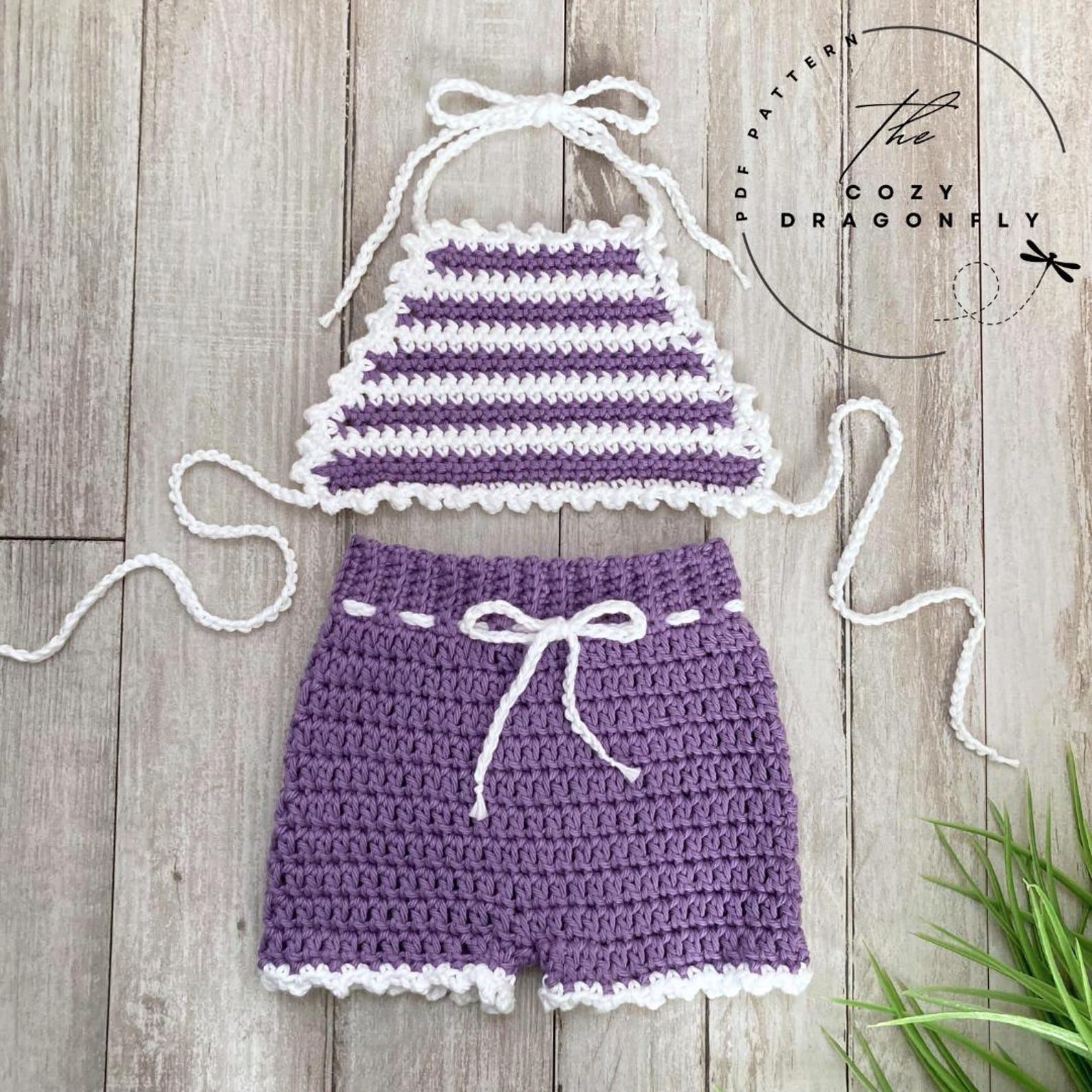 CROCHET PATTERN Baby Summer Set, Baby Swimsuit, Halter Top, Baby Shorts ...