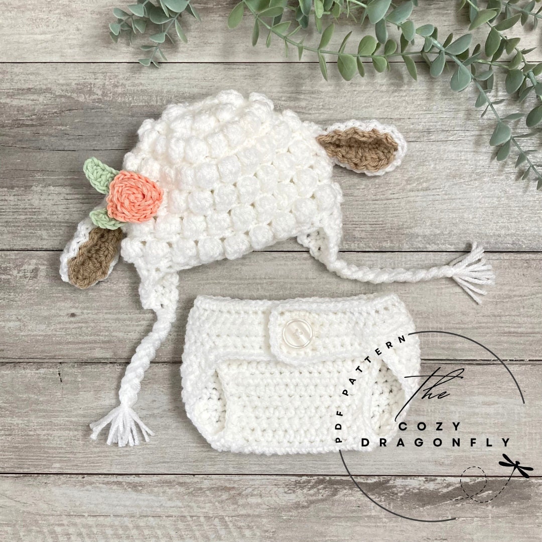 CROCHET PATTERN Baby Lamb Outfit, Sizes 0-12 Months, Crochet Baby Sheep ...