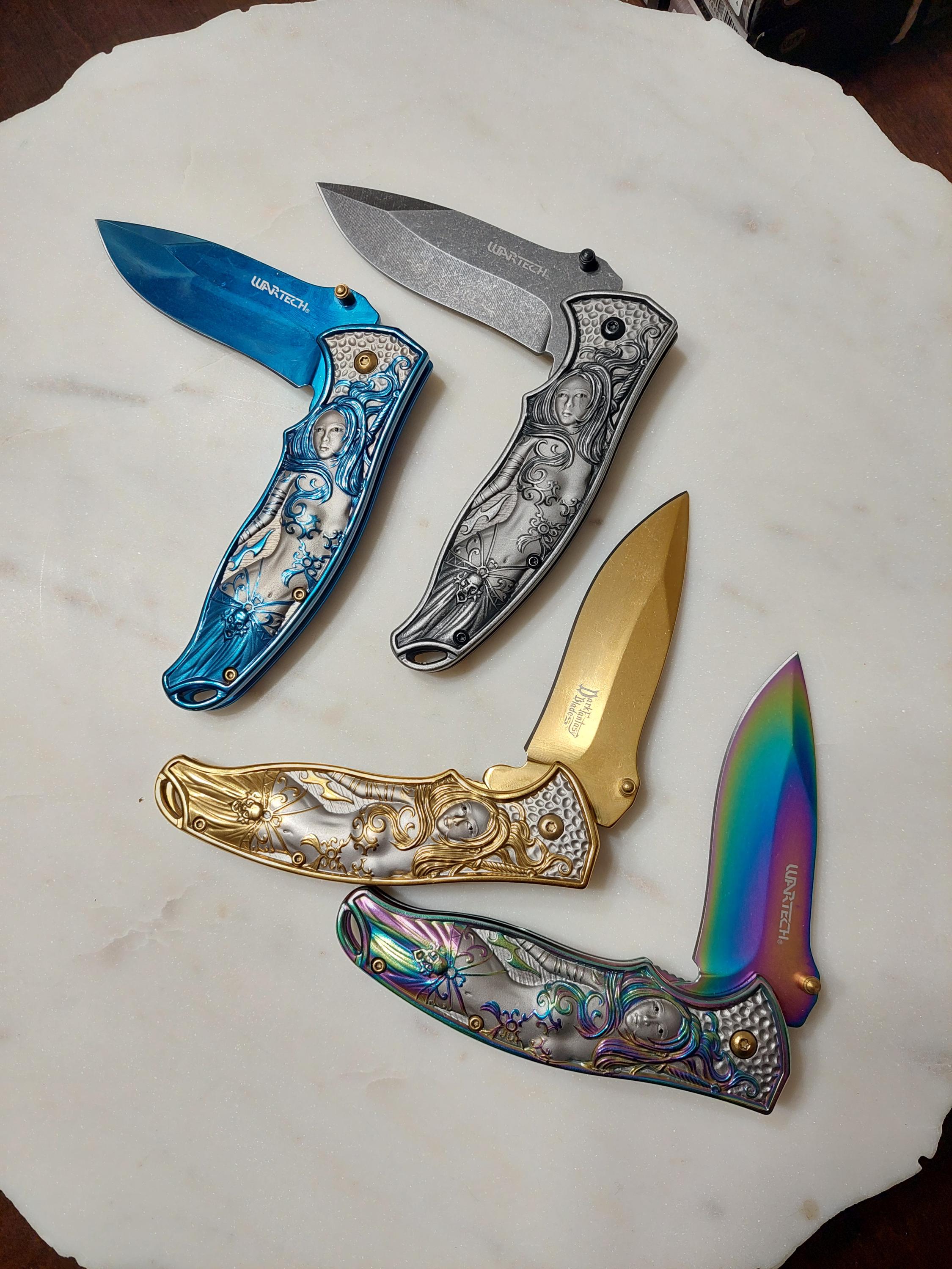 Mythical Spring Assisted Open Folding Knife - Mermaid Queen Fantasy ...