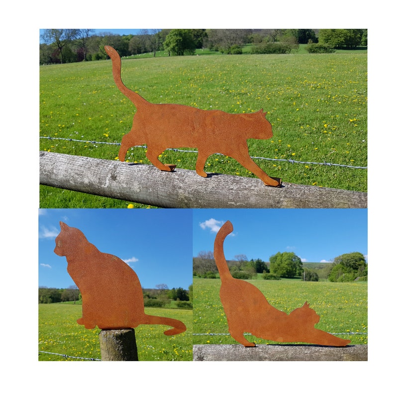 Rusty Cat for Garden - Etsy UK