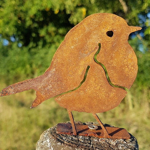 Rusty Metal Robin Steel Robin Decoration Rusty Bird Wild | Etsy UK