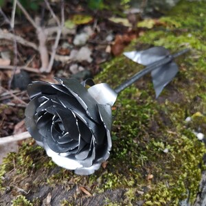 Metal Steel Rose Hand Made - Metal Flowers - 11th Wedding Anniversary ...