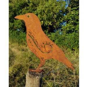 Rusty Metal Cawing Crow Fence Post Topper / Raven / Bird Art / - Etsy UK