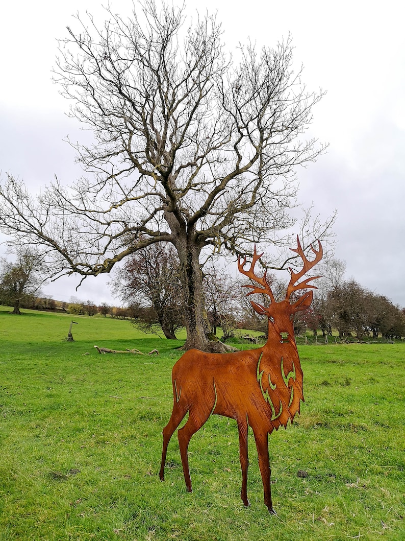 Large Rusty Metal Stag Deer / Red Deer / Deer Garden Decor / - Etsy