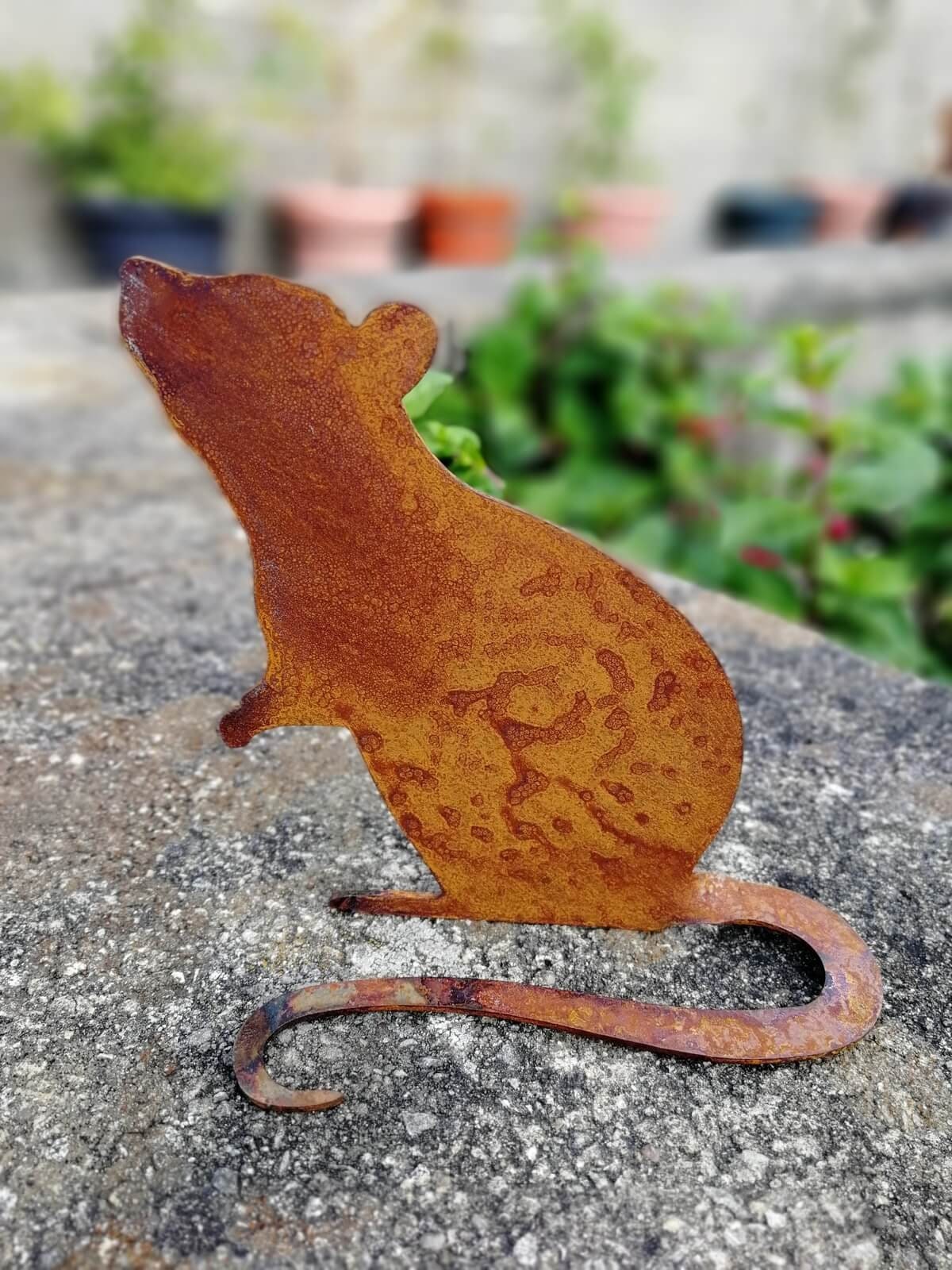Rusty Metal Rat - Garden Ornaments - Art - Rat Gift - Steel Rat - Rusty ...