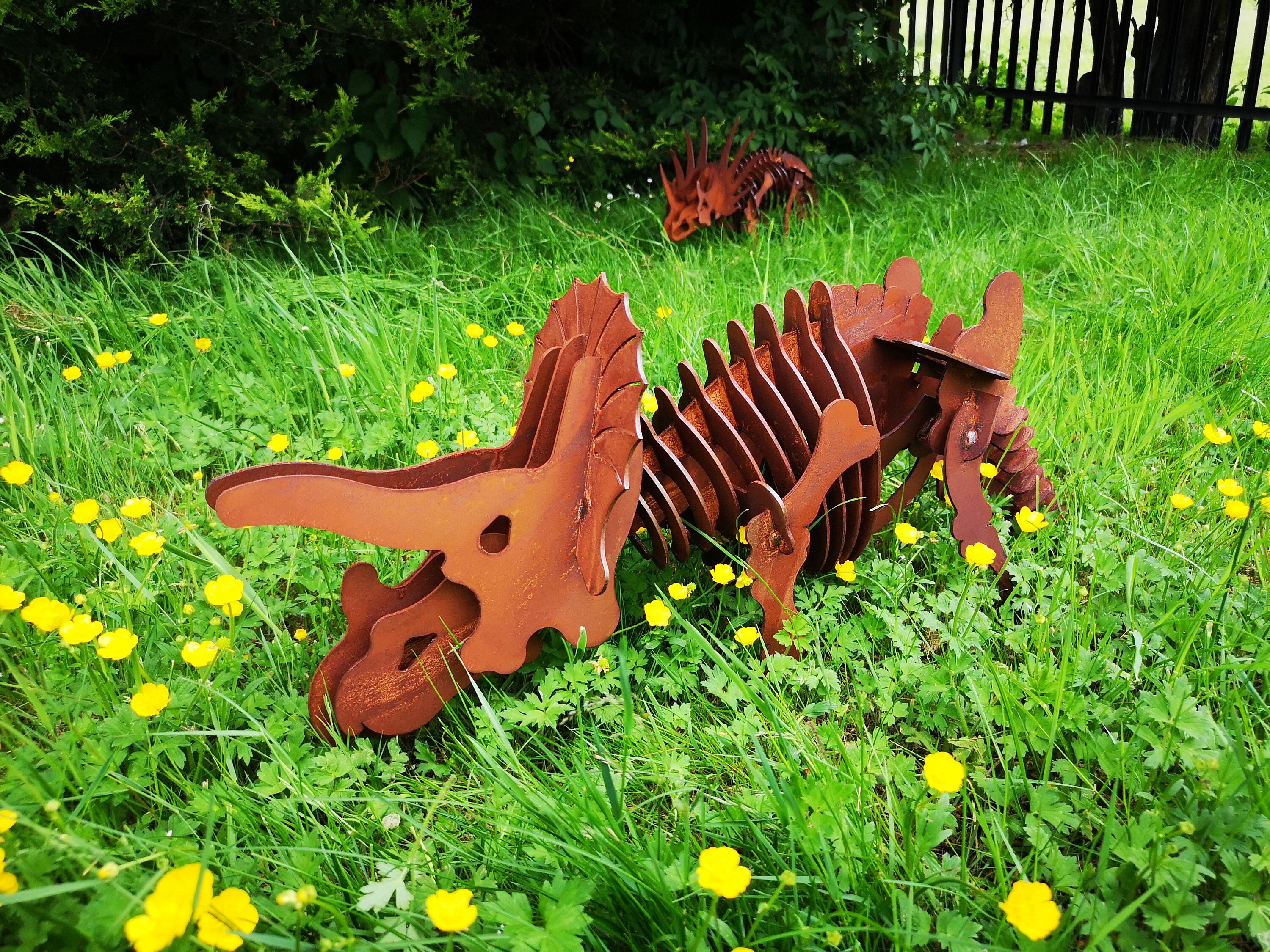 Rusty Metal Dinosaur Triceratops 3d Triceratops Garden | Etsy