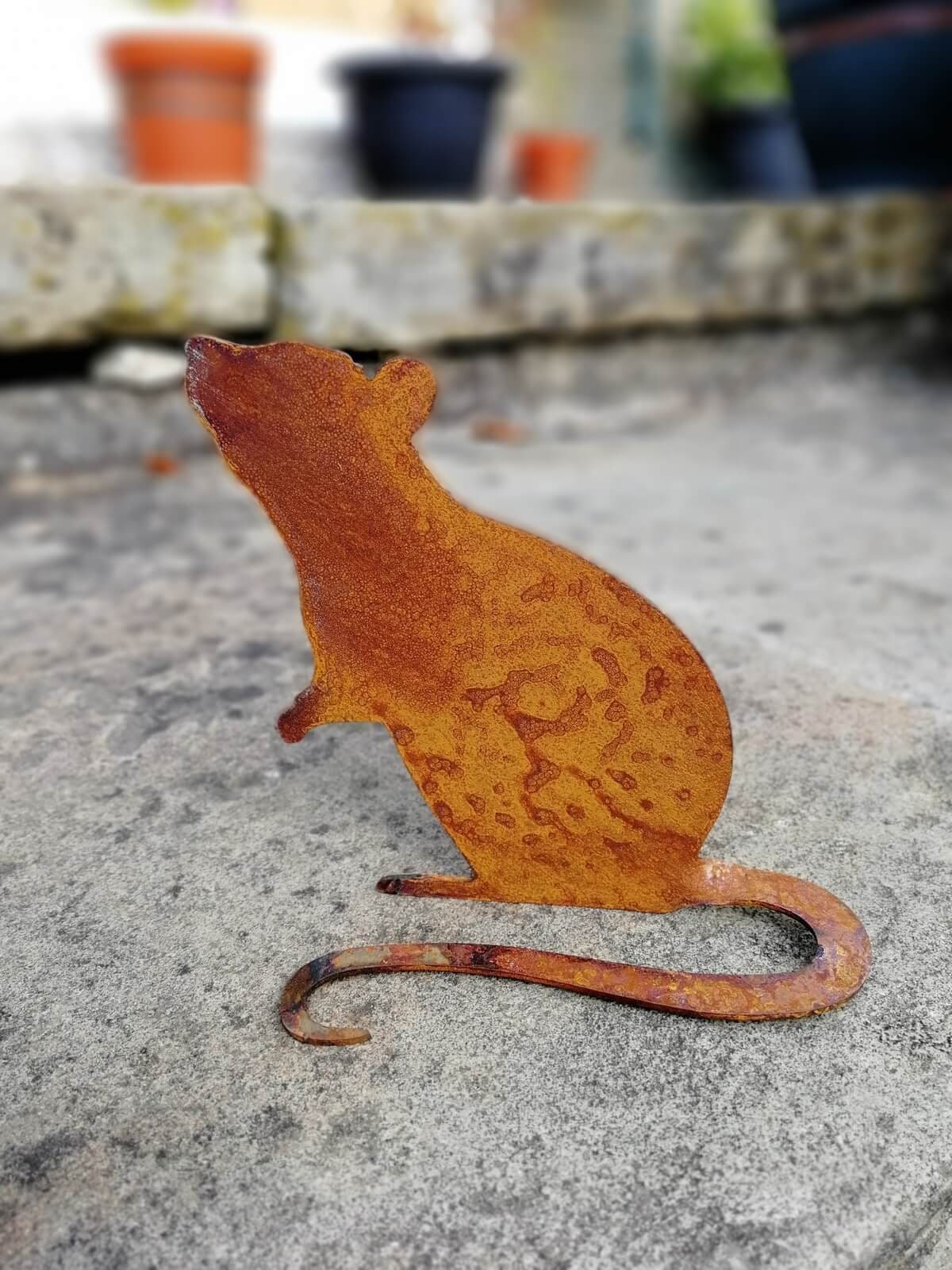 Rusty Metal Rat Garden Ornaments Art Rat Gift Steel | Etsy