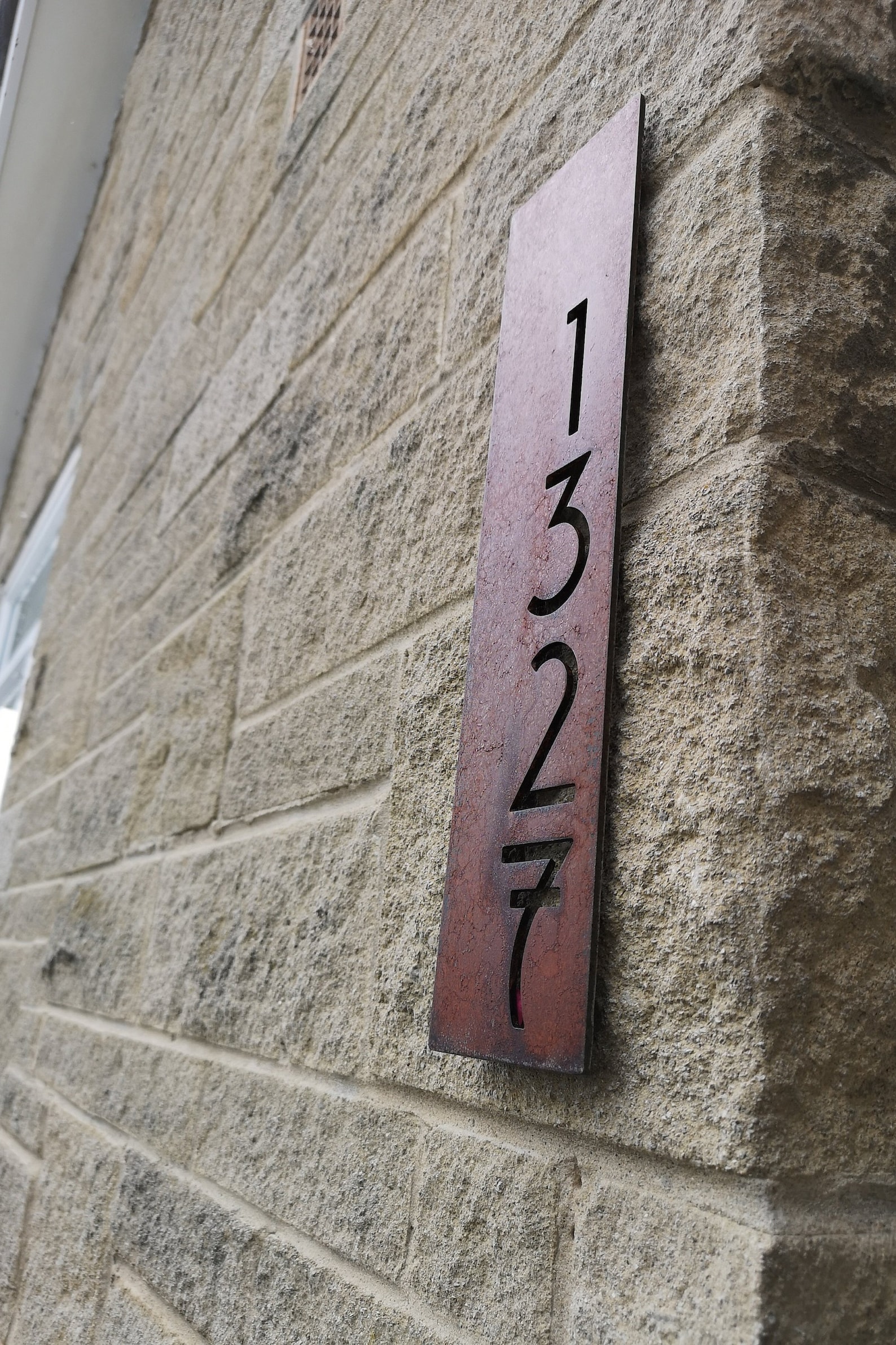 Metal Number House Sign Solid Steel With Custom Address Vertical ...