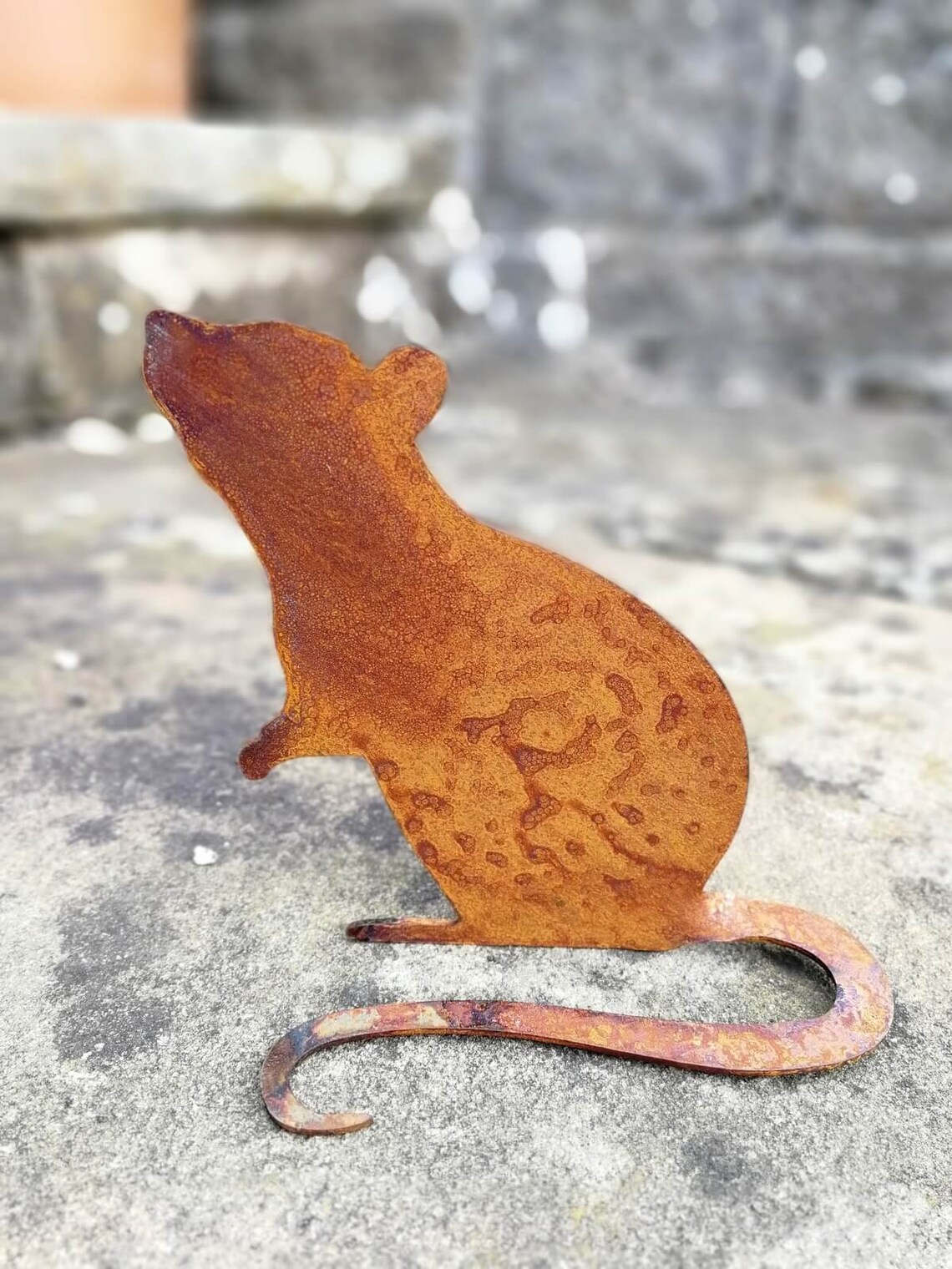 Rusty Metal Rat - Garden Ornaments - Art - Rat Gift - Steel Rat - Rusty ...