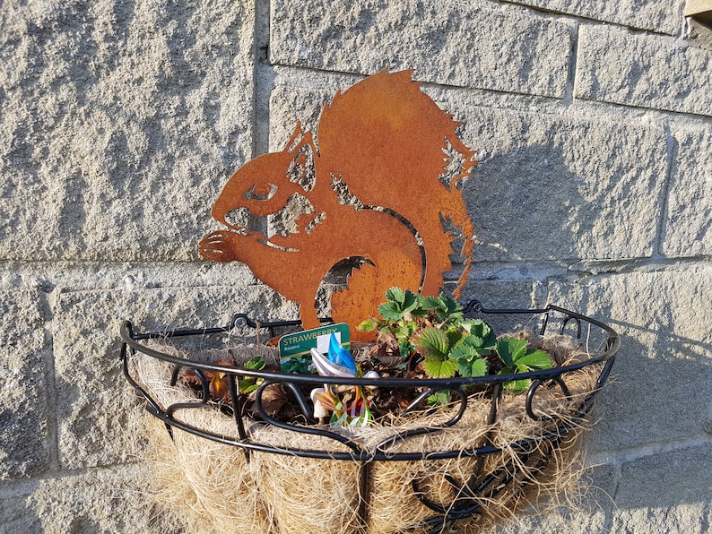 Rusty Metal Sitting Squirrel - Garden Ornaments - Art - Squirrel Gift ...