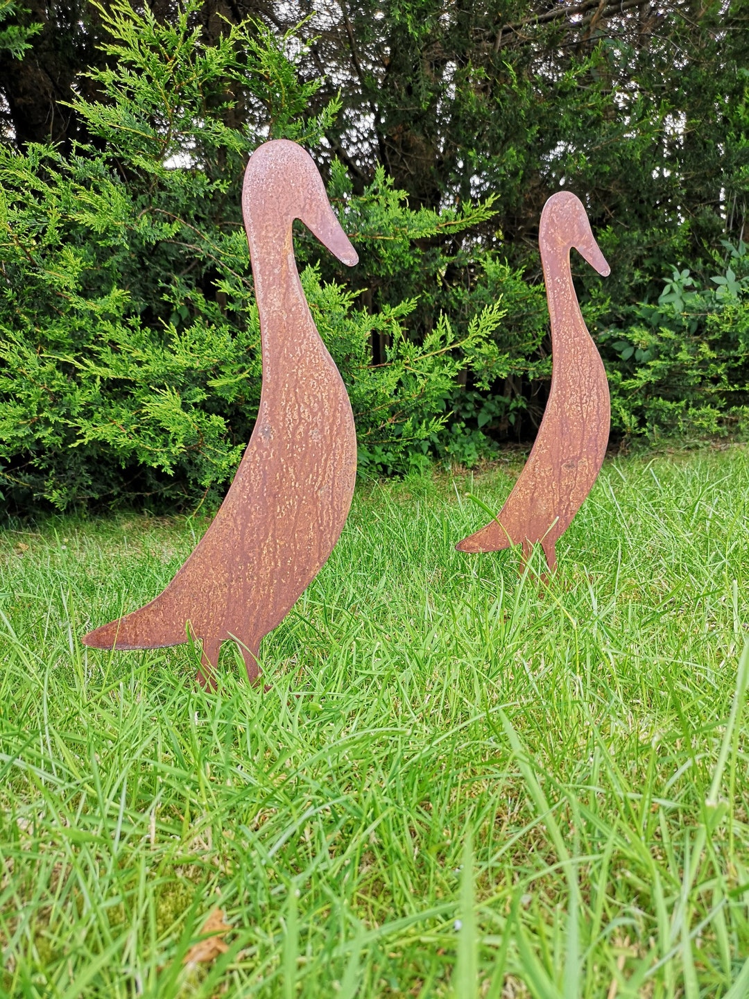 Rusty Metal Runner Duck Garden Decor - Art - Duck Gift - Steel Duck ...