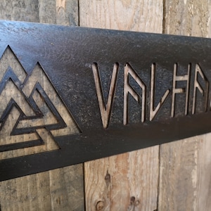 Valhalla Sign Viking Wall Art - Viking Throne Decor - Viking Gift ...