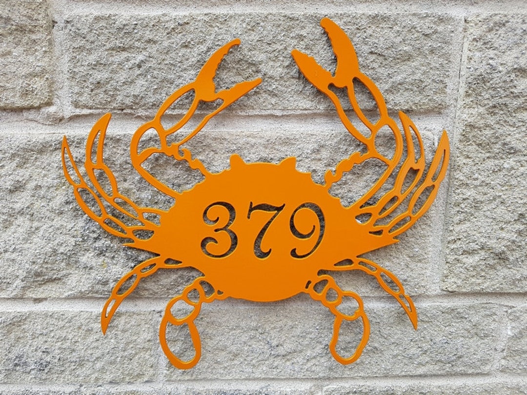 Custom Metal Crab House Address Sign - Seaside Sign - Etsy