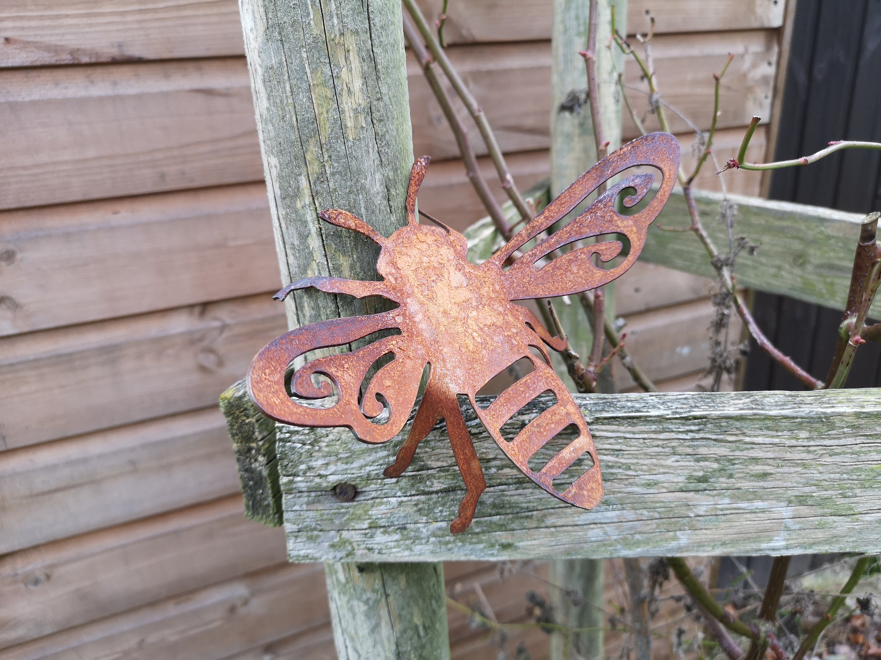 Large Rusty Metal Honey Bee Rusty Insect Pagan Garden Gift - Etsy Canada