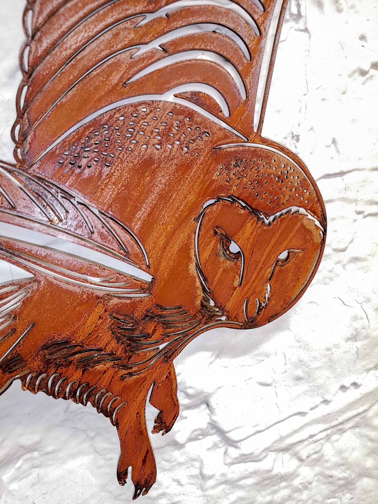 Rusty Metal Owl Wall Hanging / Barn Owl / Owl Wall Art / Metal Owl ...