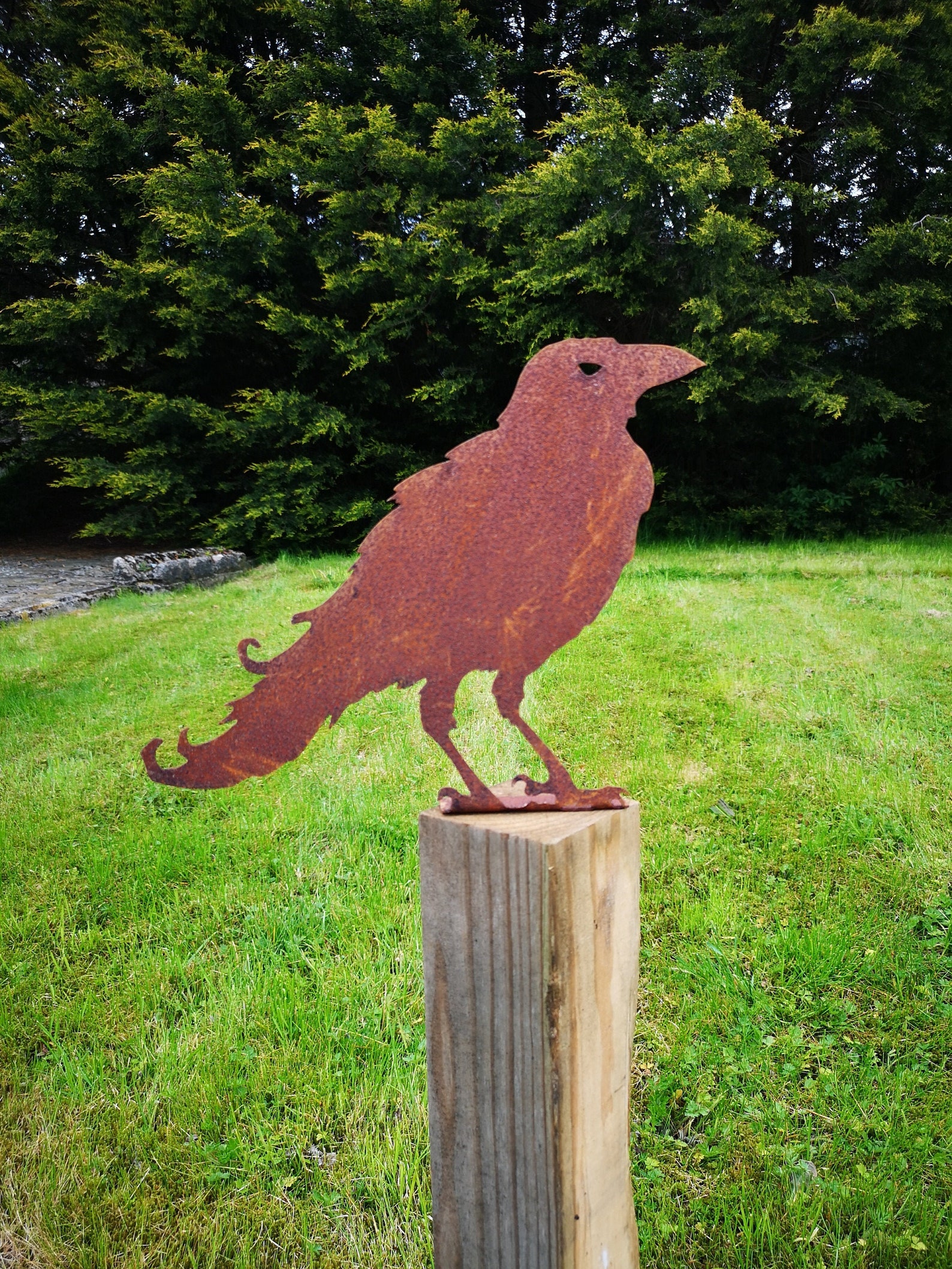 Rusty Metal Crow Fence Post Topper / Raven / Bird Art / Garden - Etsy