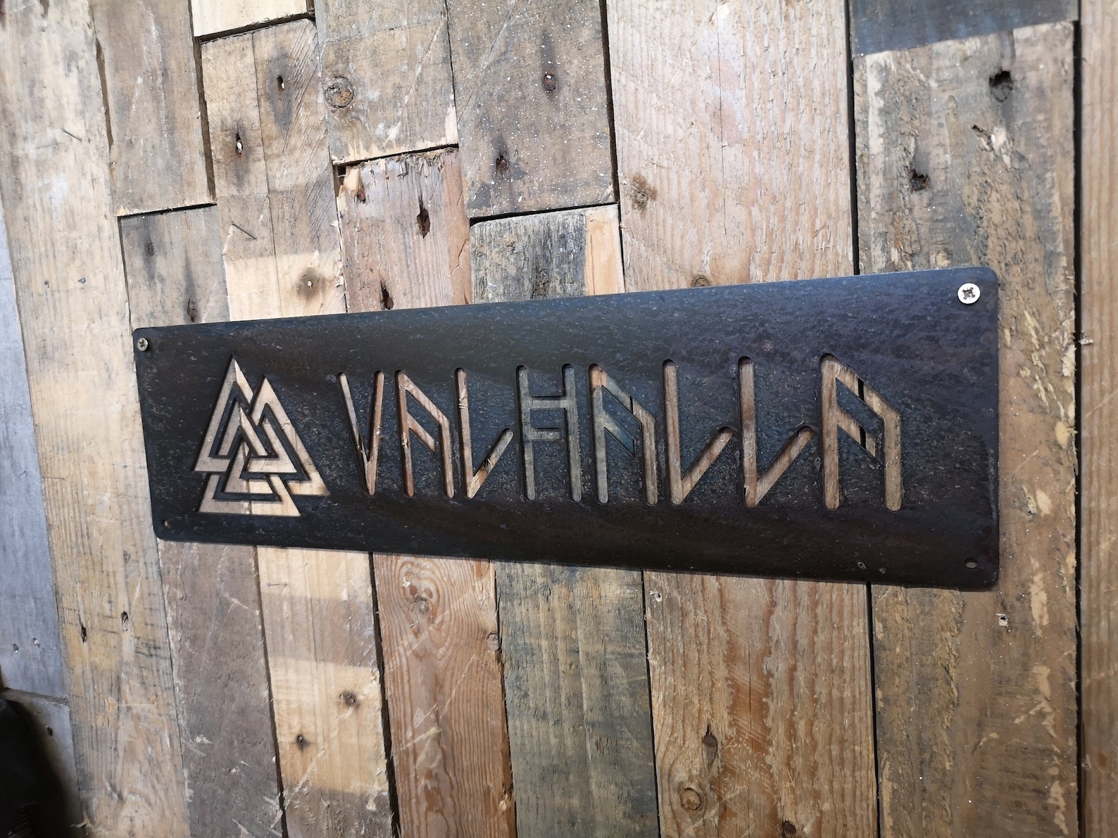 Valhalla Sign Viking Wall Art - Viking Throne Decor - Viking Gift ...