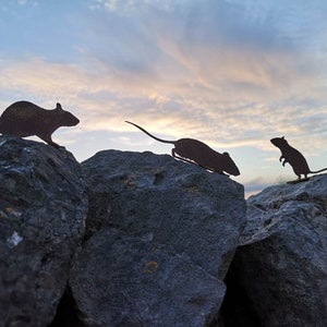 Set of 3 Rusty Metal Mice / Rusty Metal Mouse / Mouse Decor / Rustic ...