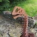 Rusty Metal T-rex Dinosaur Fence Post Topper Garden Ornaments Art ...
