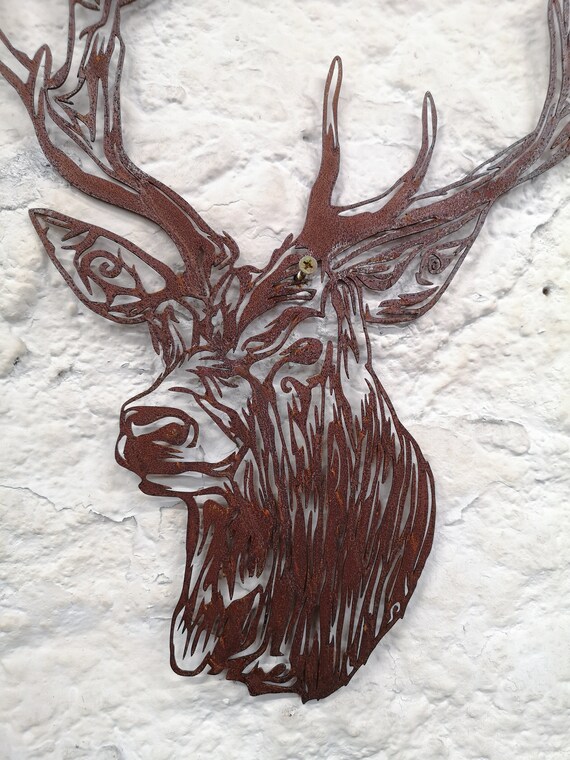 Brown Metal Stag Head