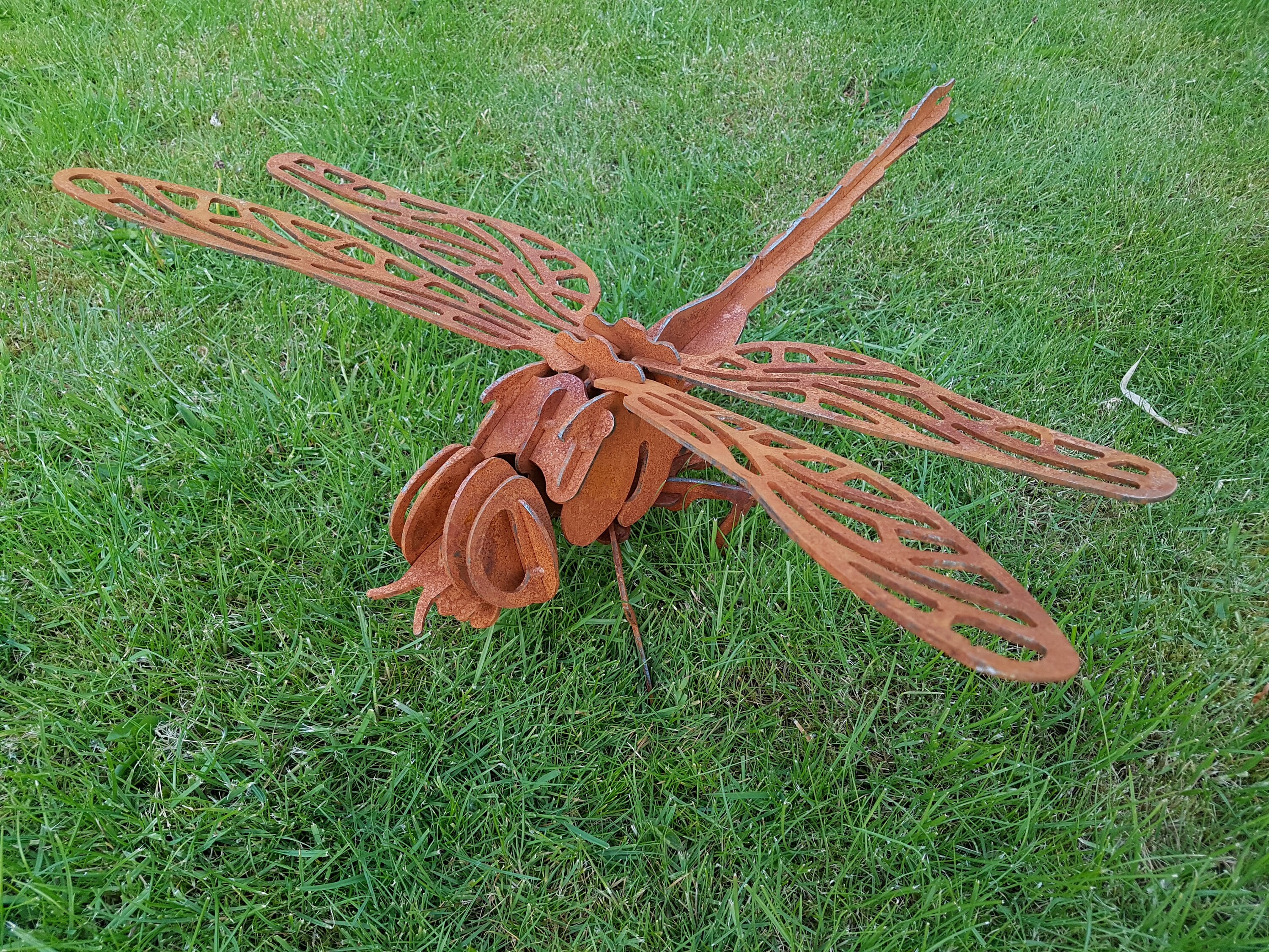 Rusty Metal Dragonfly Garden Insect Garden Ornaments Art | Etsy