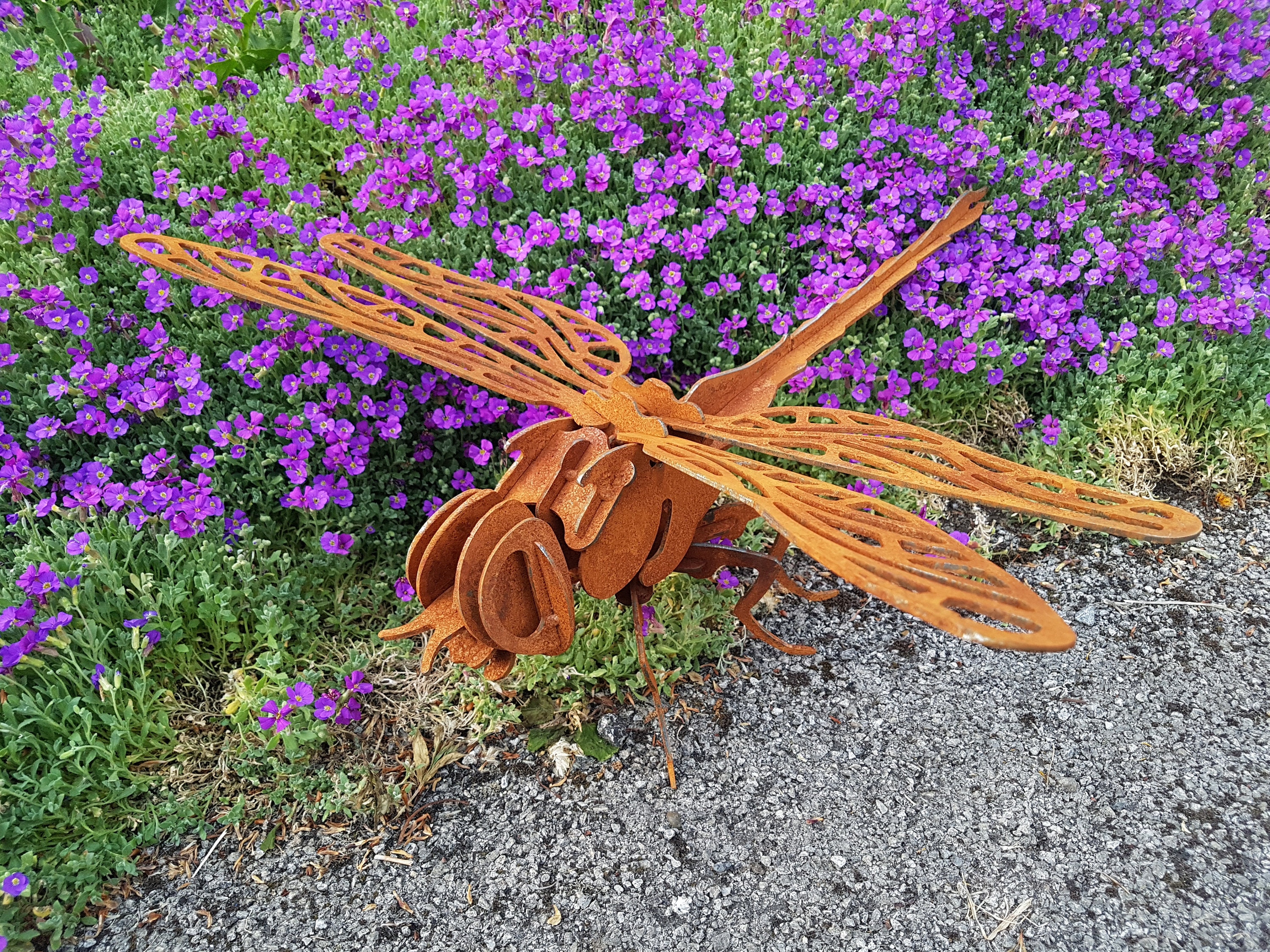 Rusty Metal Dragonfly - Garden Insect - Garden Ornaments - Art - 3D ...
