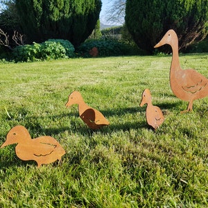 Rusty Metal Family of Ducks - Garden Ornaments - Art - Duck Gift ...