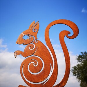 Rusty Metal Sitting Squirrel With Pagan Swirls / Pagan Gift / Squirrel ...