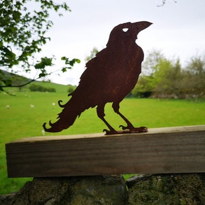 Rusty Metal Crow Fence Post Topper / Raven / Bird Art / Garden ...